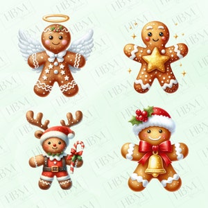 Watercolor Gingerbread Man Clipart Bundle, Cute Christmas Cookies ...