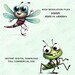 Funny Quirky Insects Clipart Bundle, Silly Bug Sticker, Crazy Whimsical ...