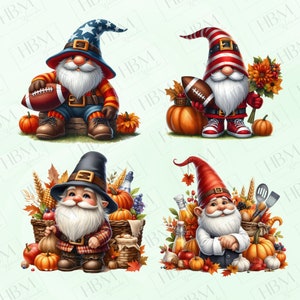 Watercolor Thanksgiving Gnomes Clipart Bundle, Fall Sticker, Festive ...