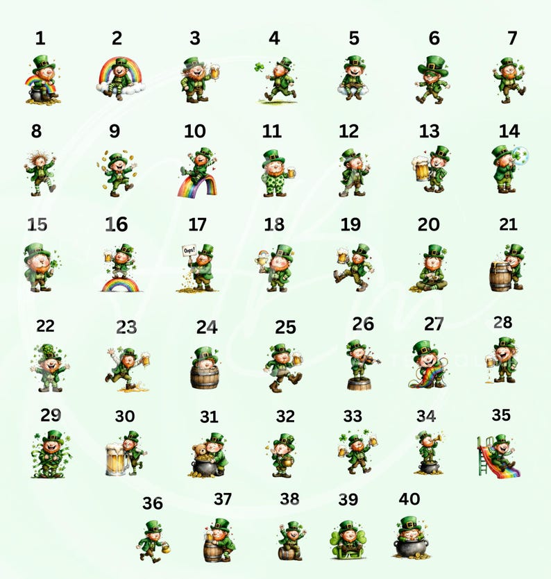 Whimisical Leprechaun PNG Clipart Bundle, Funny St Patrick’s Day ...