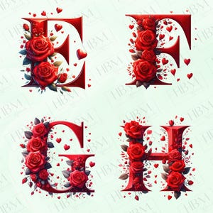 Watercolor Valentine's Letters Clipart Bundle, Whimsical Love Graphic ...