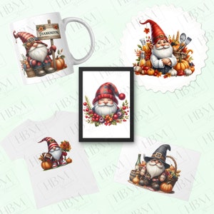 Watercolor Thanksgiving Gnomes Clipart Bundle, Fall Sticker, Festive ...