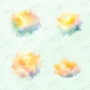 Watercolor Pastel Splashes Clipart Bundle, Paint Splatter Backgrounds ...