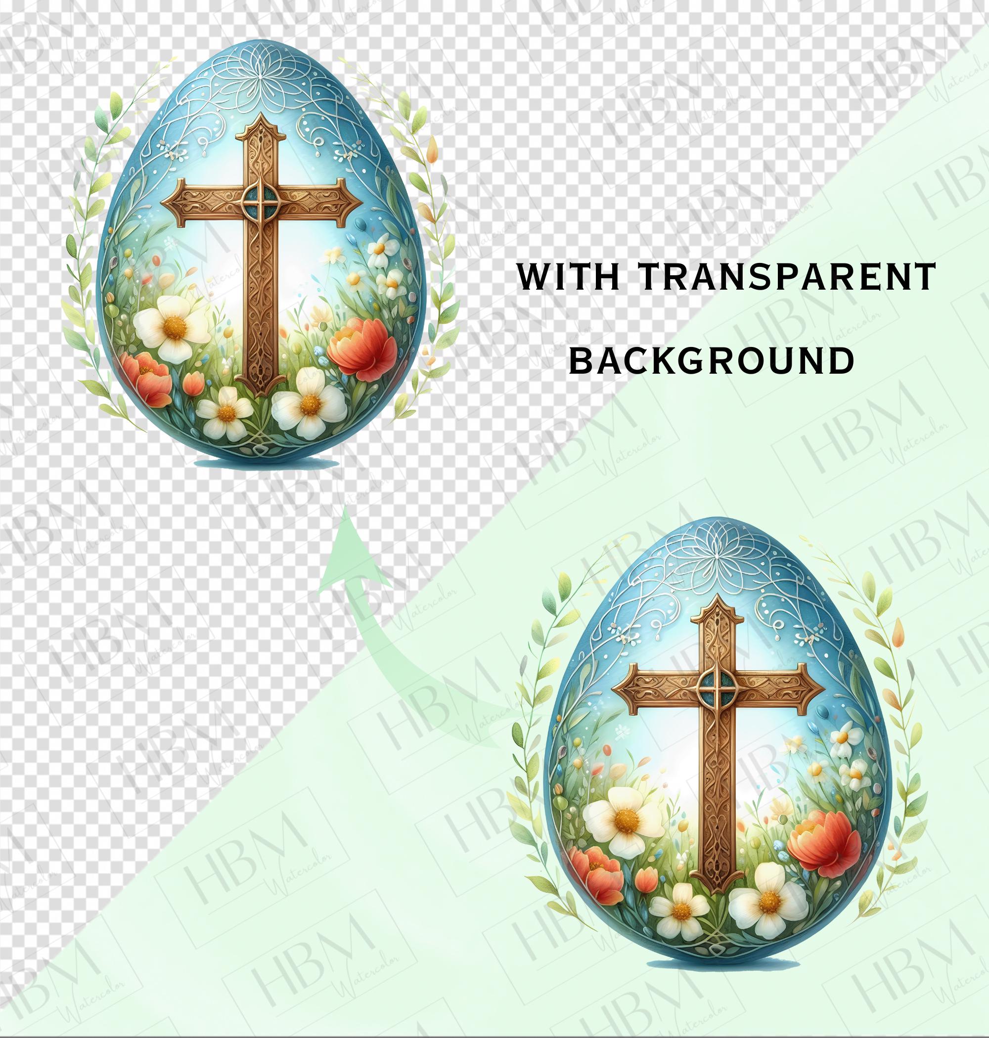 Watercolor Christian Easter Clipart Bundle, Religious Floral Graphics ...