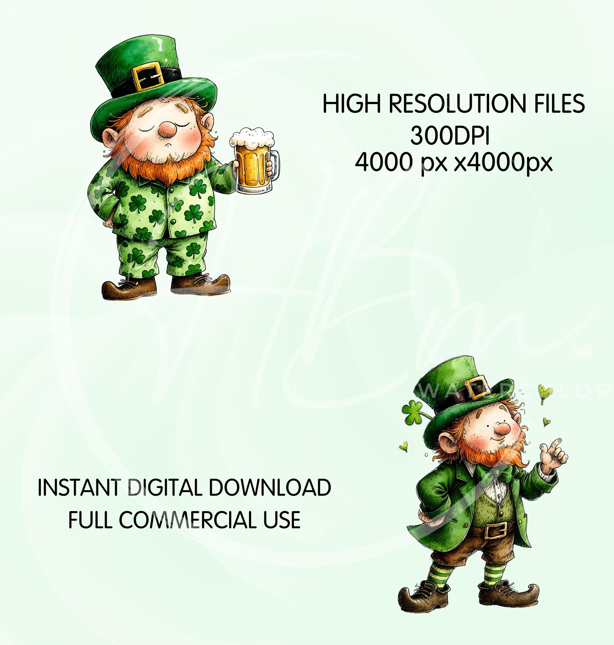 Whimisical Leprechaun PNG Clipart Bundle, Funny St Patrick’s Day ...