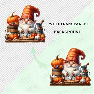 Watercolor Thanksgiving Gnomes Clipart Bundle, Fall Sticker, Festive ...