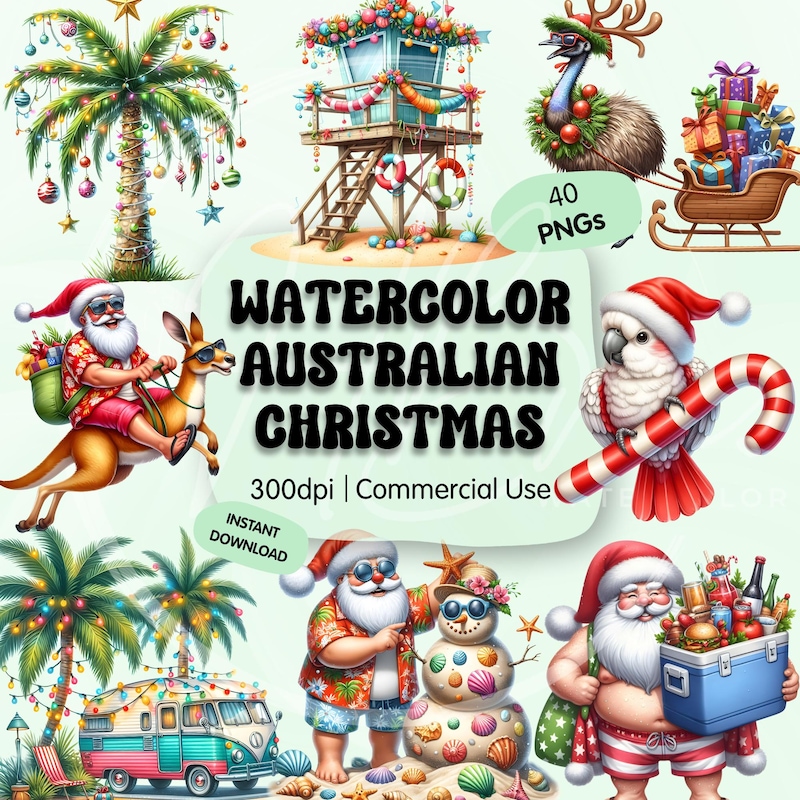 Australian Christmas Clip Art - Etsy Australia