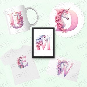 Watercolor Unicorn Alphabet Clipart Bundle, Whimsical Number Graphics ...