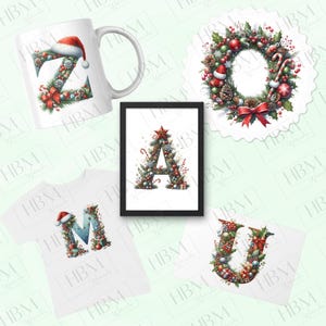 Watercolor Christmas Letters Clipart Bundle, Whimsical Xmas Graphics ...