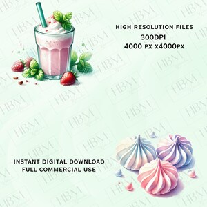 Watercolor Pastel Sweets Clipart Bundle, Party Dessert Graphics ...