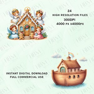Cute Watercolor Nativity Christmas Clipart Bundle, Religious Xmas ...