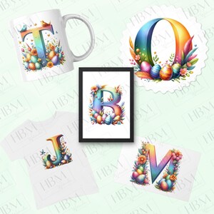 Watercolor Easter Letters Clipart Bundle, Whimsical Spring Graphic ...