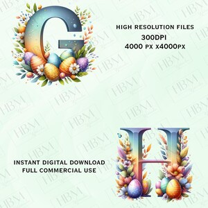 Watercolor Easter Letters Clipart Bundle, Whimsical Spring Graphic ...