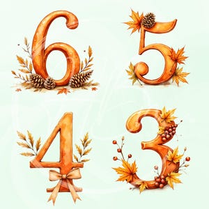 Fall Alphabet Clipart Bundle, Autumn Pumpkin Letters & Numbers PNG ...