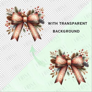 Watercolor Christmas Coquette Bows Clipart Bundle, Whimsical Festive ...