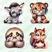 Cute Watercolor Crying Animals Clipart Bundle, Emotional Nursery Decor ...