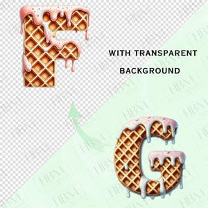 Watercolor Waffle Letters Alphabet Clipart Bundle, Whimsical Sweets ...