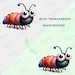 Funny Quirky Insects Clipart Bundle, Silly Bug Sticker, Crazy Whimsical ...