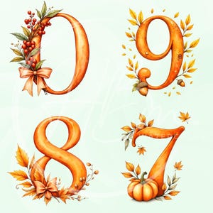 Fall Alphabet Clipart Bundle, Autumn Pumpkin Letters & Numbers PNG ...