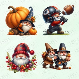 Watercolor Thanksgiving Gnomes Clipart Bundle, Fall Sticker, Festive ...