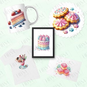 Watercolor Pastel Sweets Clipart Bundle, Party Dessert Graphics ...