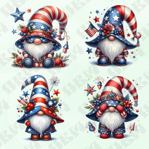 Watercolor 4th of July Gnomes Clipart Bundle, Cute Patriotic Decor ...