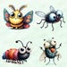 Funny Quirky Insects Clipart Bundle, Silly Bug Sticker, Crazy Whimsical ...