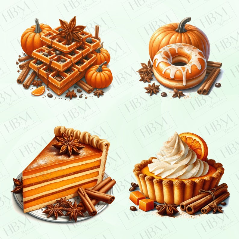 Watercolor Pumpkin Spice Clipart Bundle, Thanksgiving Season Sticker ...