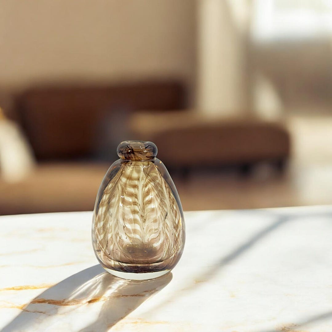 Alan Fox Amber Cased Bud Vase, Art Glass, Signed 1984, Vintage (D0268A ...