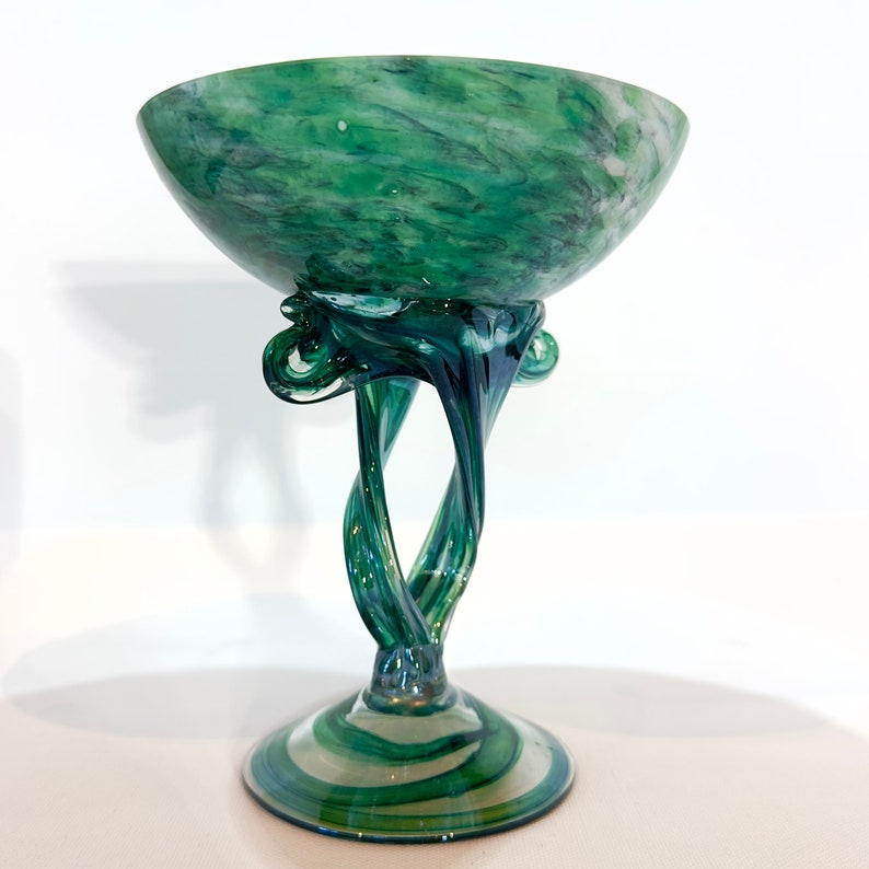 Green Art Glass Compote, Danube Glass, C1960s - Etsy Australia