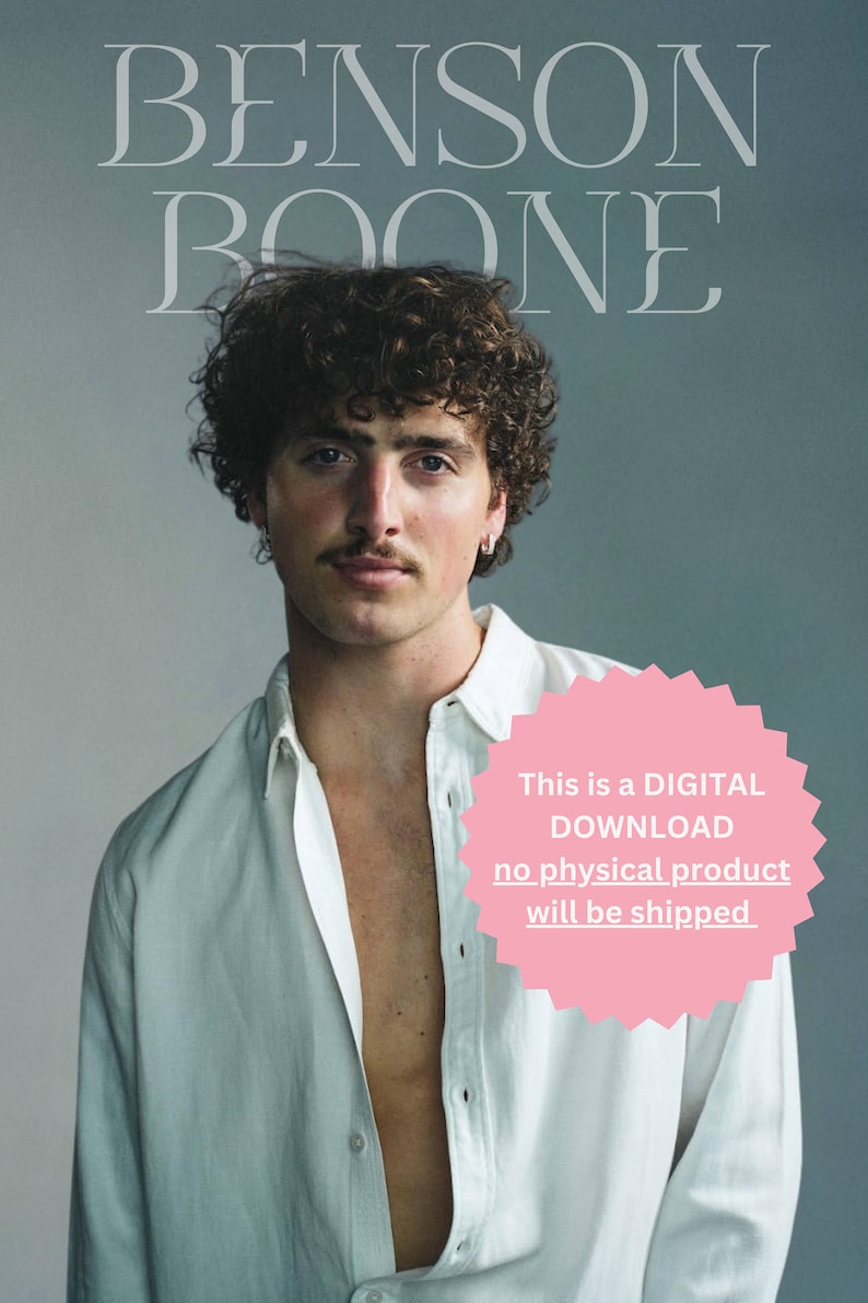 Benson Boone Poster, Music Wall Art, Fireworks and Rollerblades Print ...