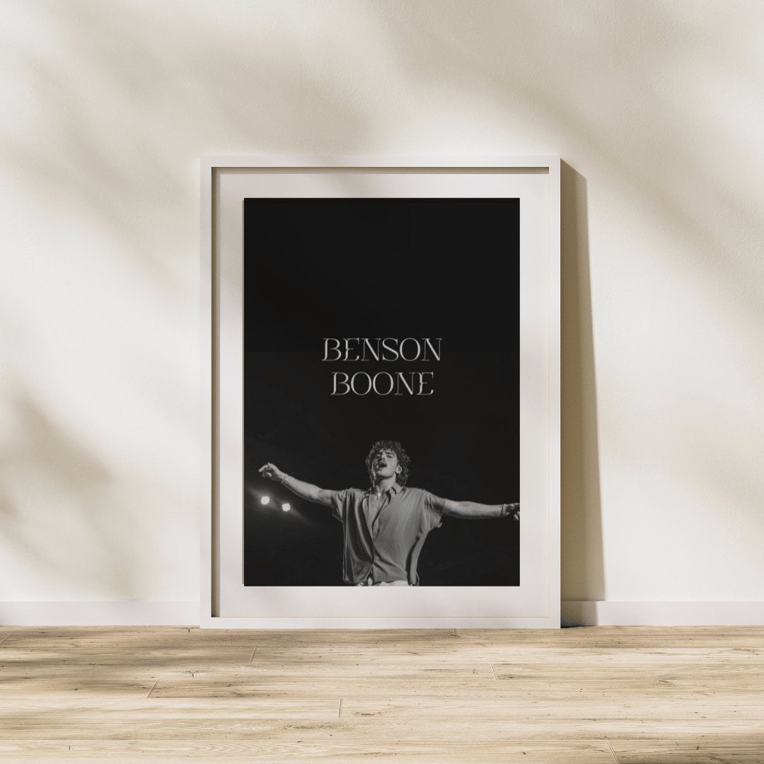 Benson Boone Poster, Music Wall Art, Fireworks and Rollerblades Print ...