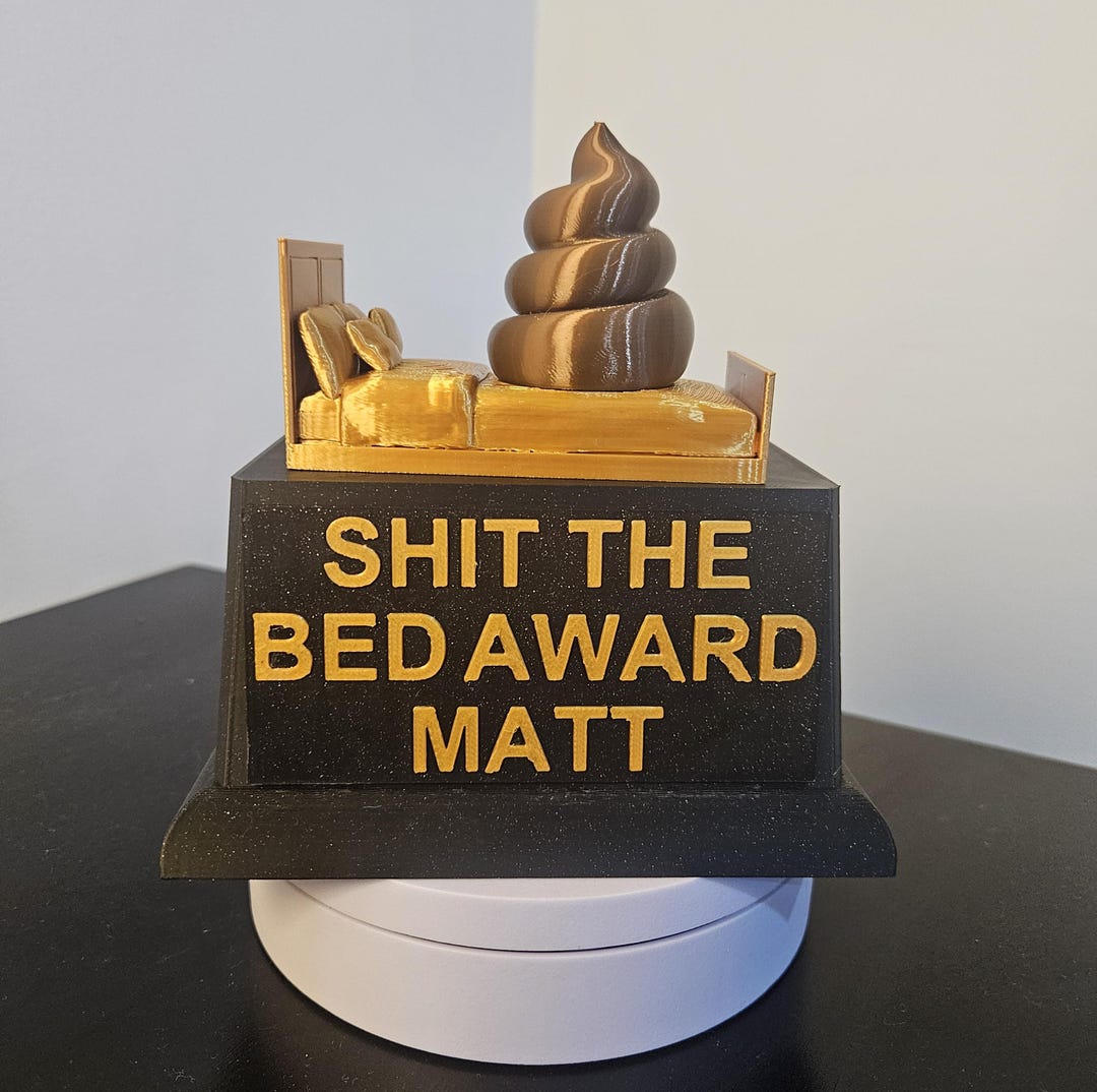 Shit the Bed Award - Customised Novelty Gag Award Trophy - Etsy