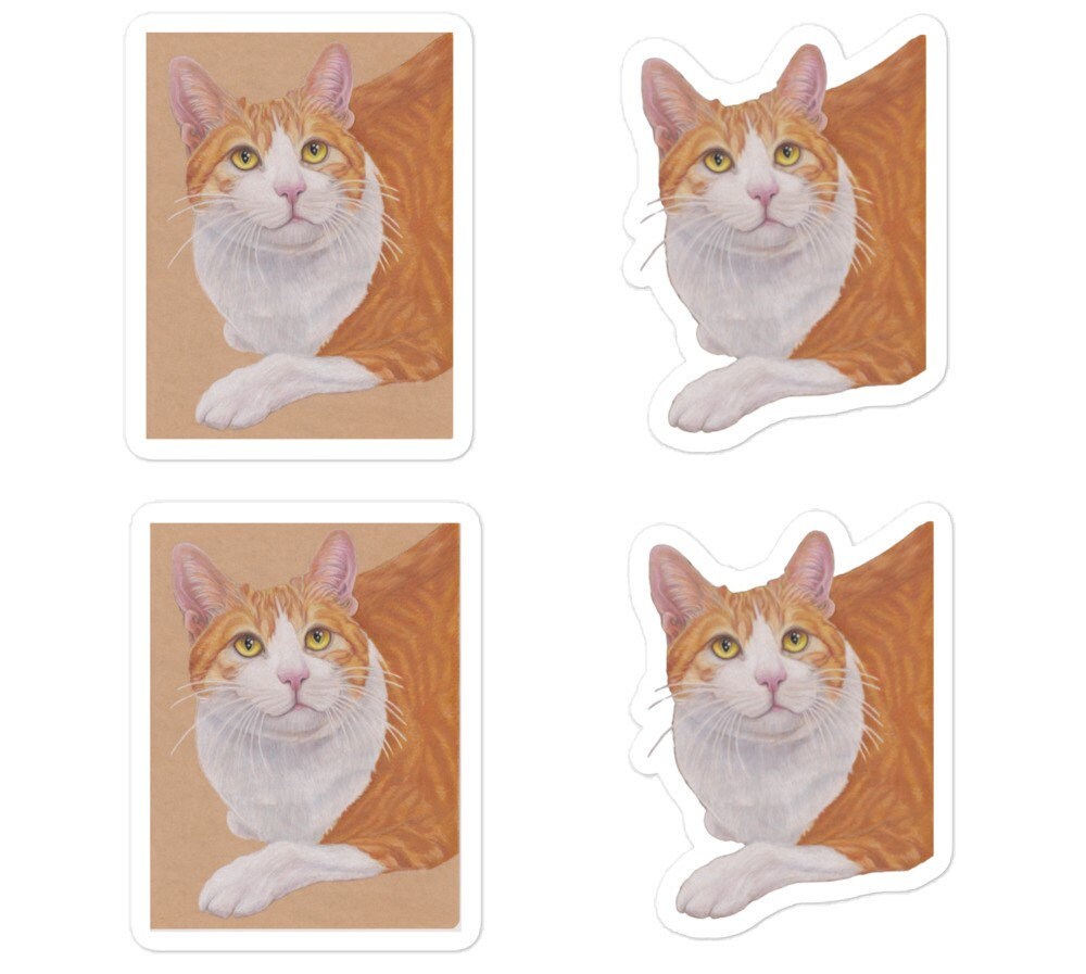 Stickers Cat Orange Laptop Sticker Rescue Cat Sticker Pets Custom Art ...