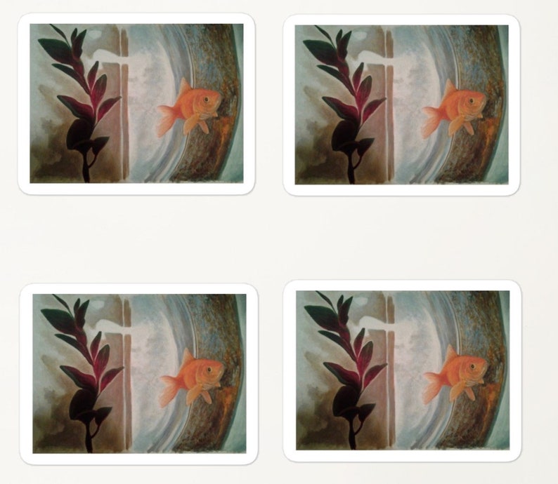 Stickers Fish Goldfish Stickers for Laptop Sticker Fish Goldfish Art ...