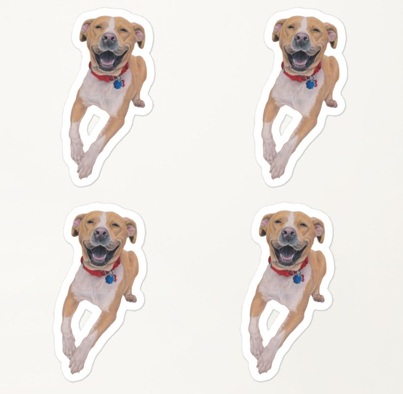 Stickers Dog Pitbull Pets Sticker Rescue Pets Art Portrait Art Laptops ...