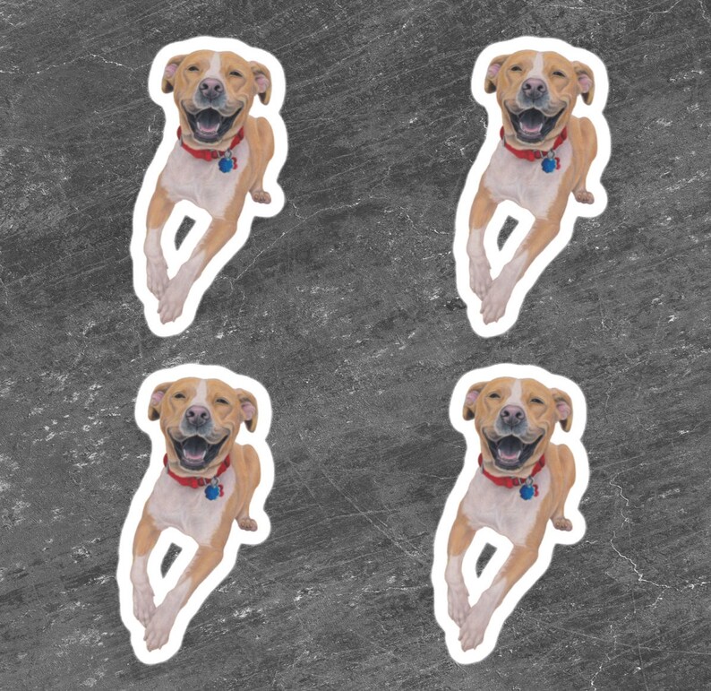 Stickers Dog Pitbull Pets Sticker Rescue Pets Art Portrait Art Laptops ...