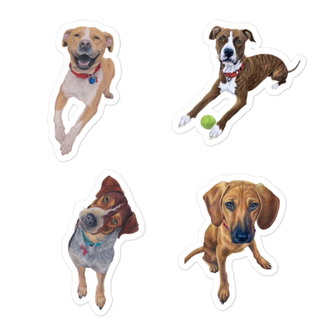 Stickers Dog Rescue Pet Sticker Rescue Pets Art Portrait Art Laptops ...