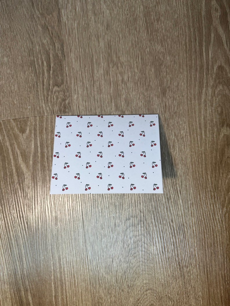 Cherry Notecard Set: Blank Note Cards, Illustrated Fruit Stationary - Etsy
