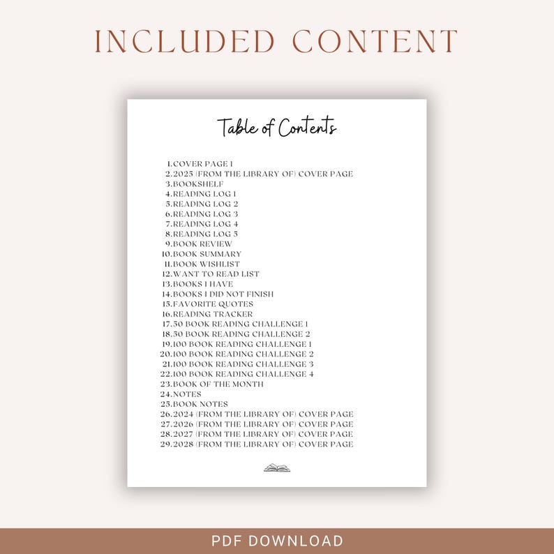 Reading Log Bundle Printable, Book Log, Reading Planner 2025, Book ...