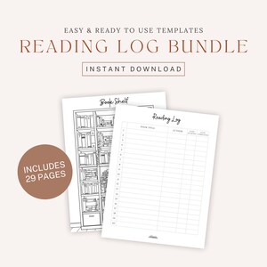 Reading Log Bundle Printable, Book Log, Reading Planner 2025, Book ...