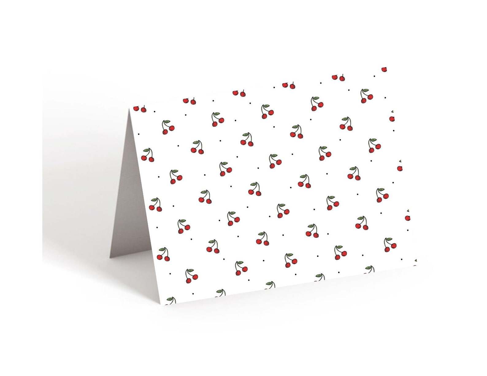 Cherry Notecard Set: Blank Note Cards, Illustrated Fruit Stationary - Etsy