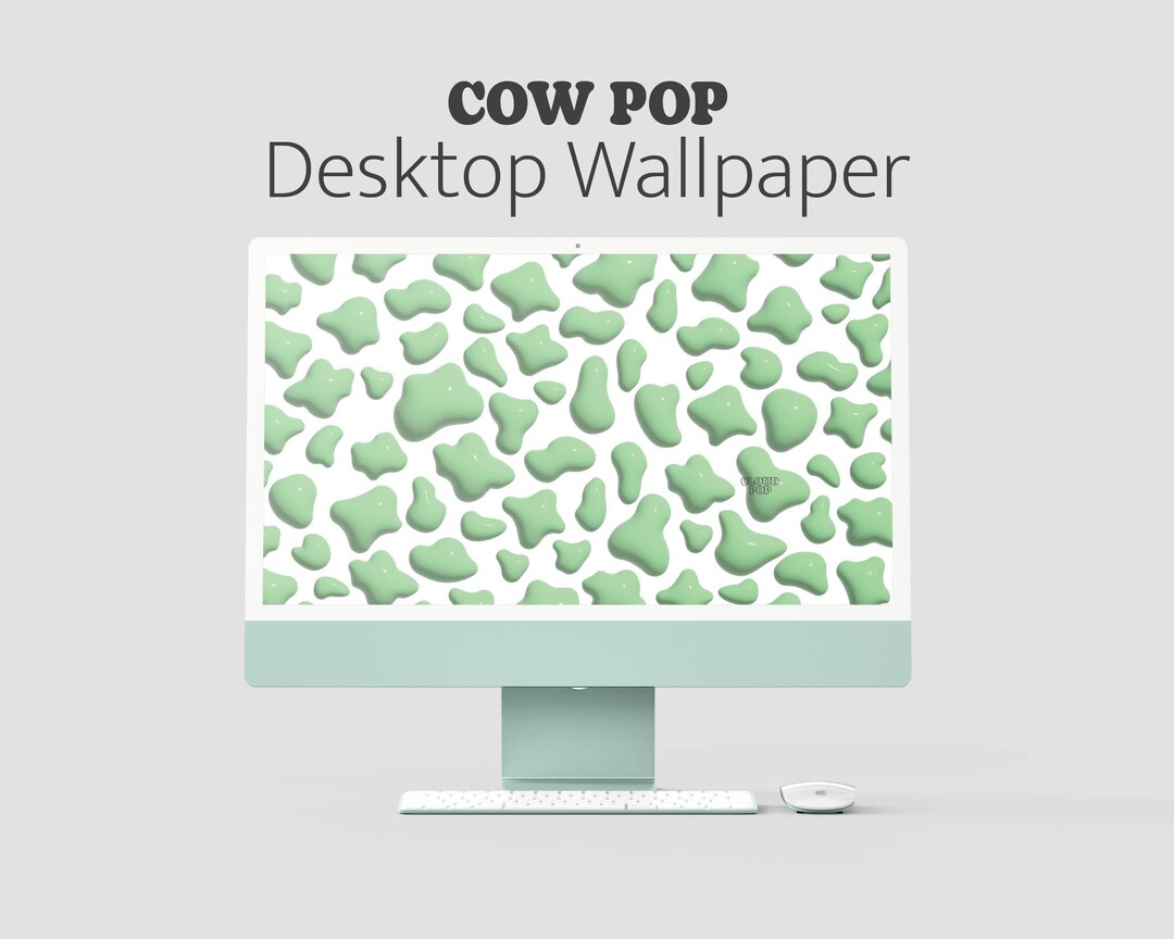 Green Cow Print Desktop Wallpaper Calendar Computer MacBook and Windows ...