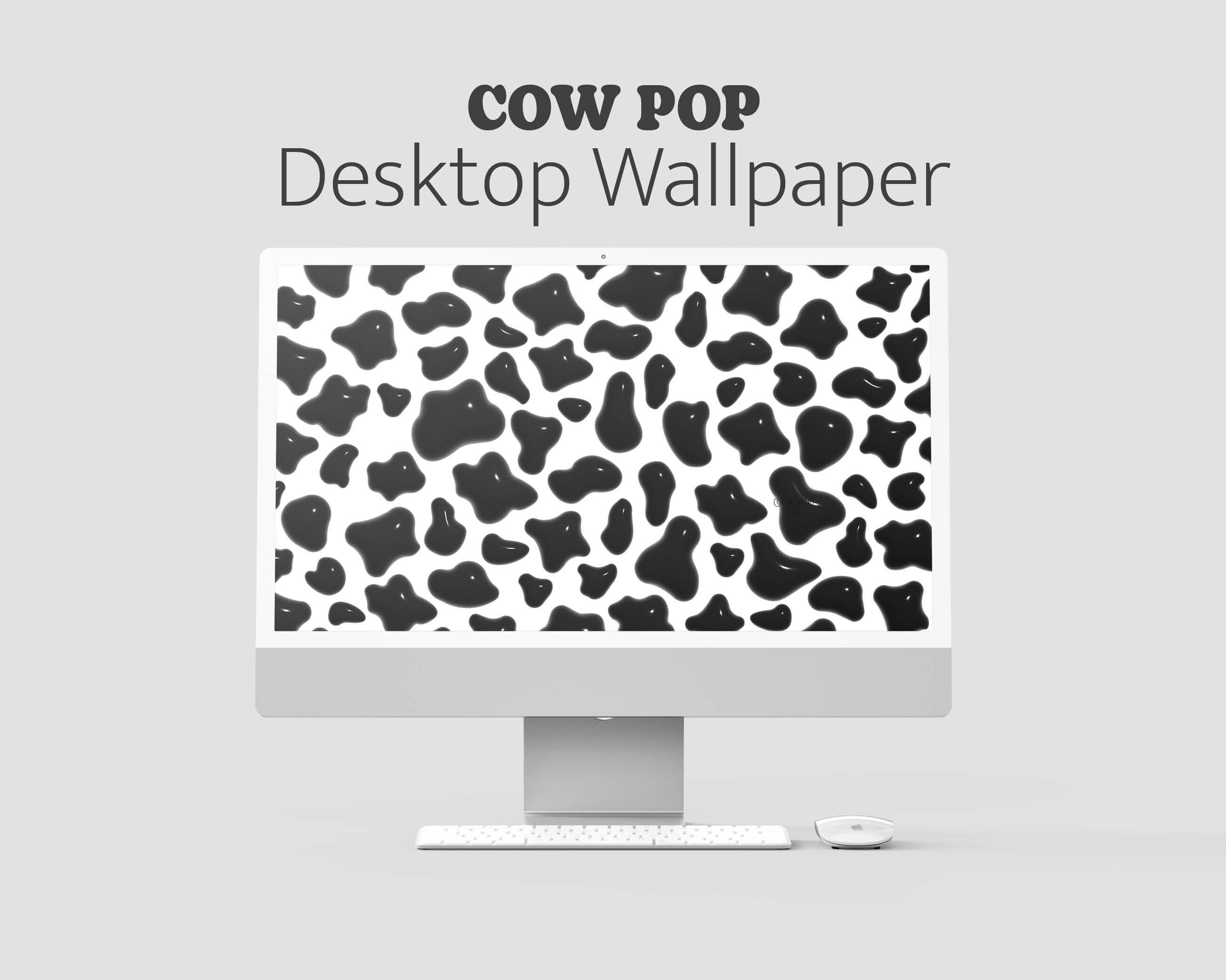 Black Cow Print Desktop Wallpaper Calendar Computer MacBook and Windows ...