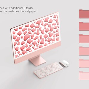 Coral Cow Print Desktop Wallpaper Calendar Computer MacBook and Windows ...