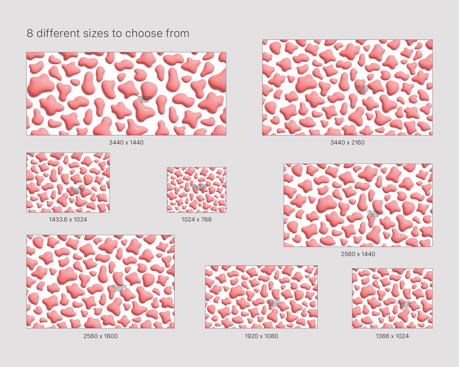 Coral Cow Print Desktop Wallpaper Calendar Computer MacBook and Windows ...