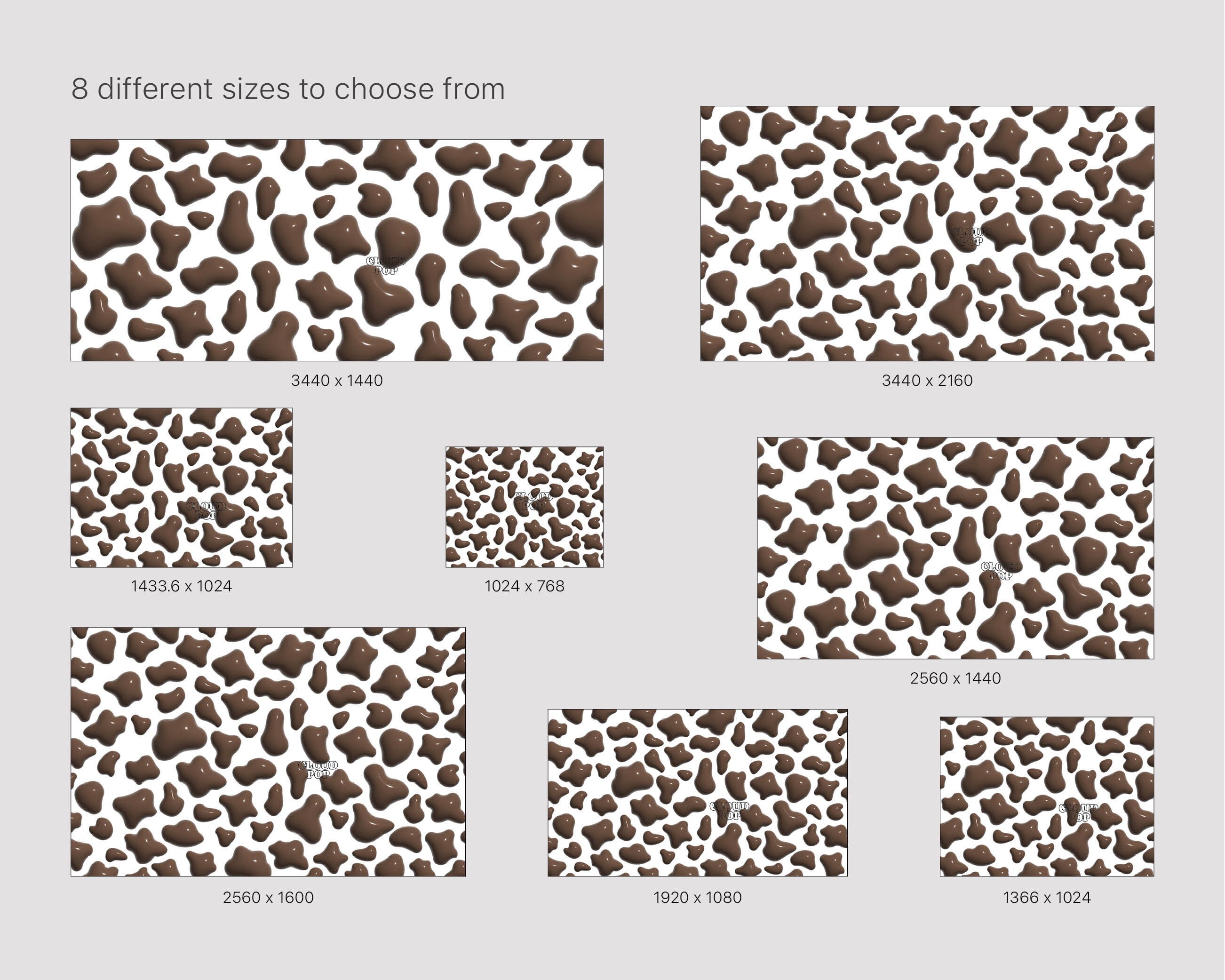 Brown Cow Print Desktop Wallpaper Calendar Computer MacBook and Windows ...