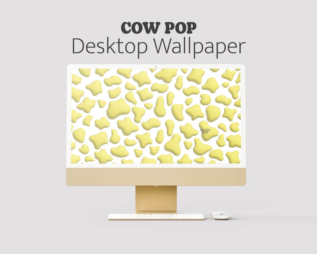 Yellow Cow Print Desktop Wallpaper Calendar Computer MacBook and ...
