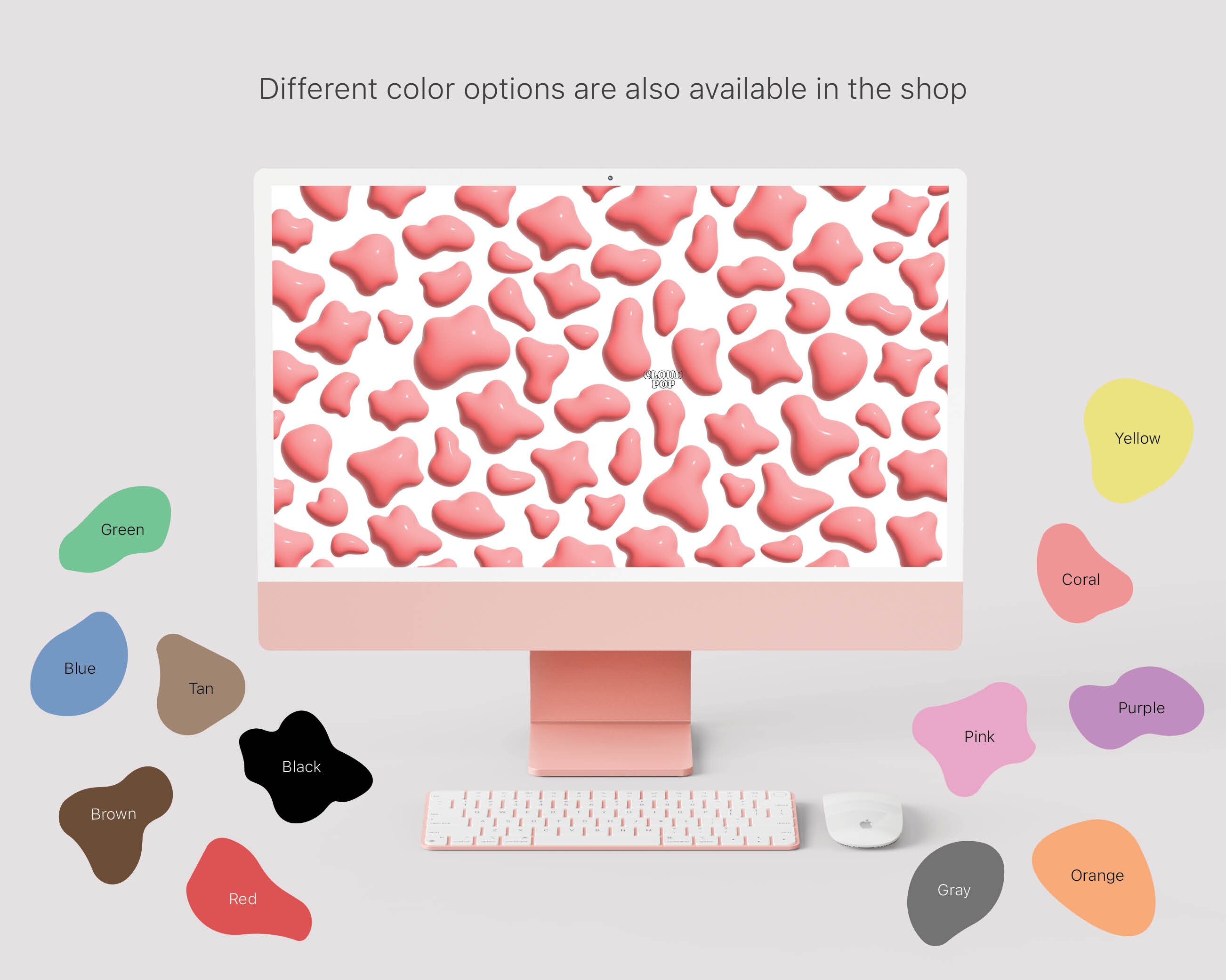 Coral Cow Print Desktop Wallpaper Calendar Computer MacBook and Windows ...