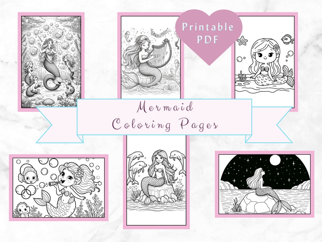 Mermaid Coloring Pages | 15 Enchanting Underwater Scenes | Printable ...